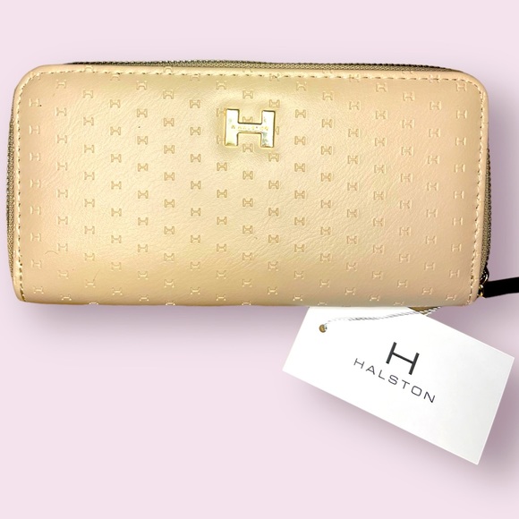 H by Halston | Bags | Nwt Tan Small H Logo Vegan Leather Continental ...